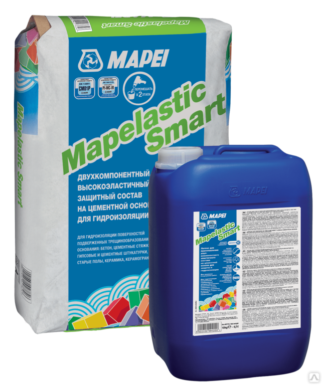 Гидроизоляция на цементной основе Mapei Mapelastic Smart (комплект ...